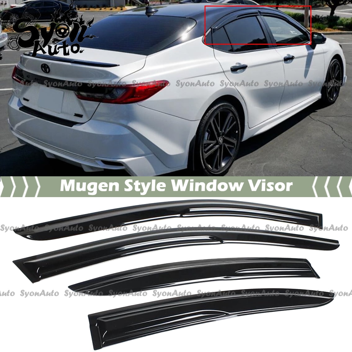 FOR 2025+ TOYOTA CAMRY MUGEN STYLE JDM 3D WAVY WINDOW VISOR RAIN GUARD ...