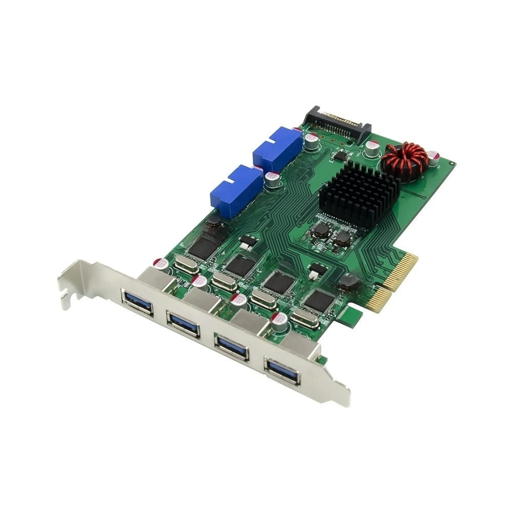 FOR 20Gbps PCI-E 2.0 X4 8 Port USB3.0 Expansion card DUAL ports 19pin ASM1042 Chipset PCIE ...