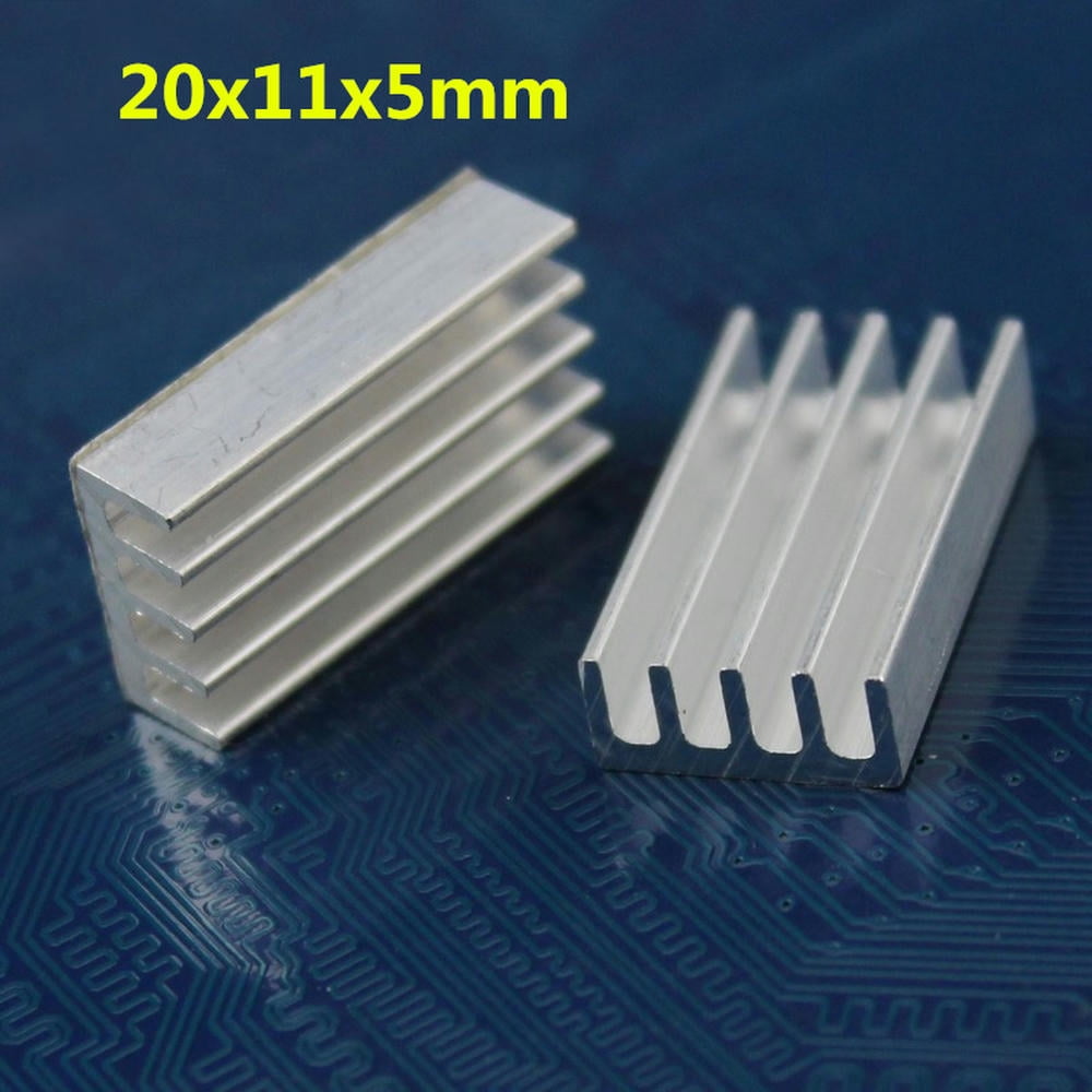 FOR 20pcs 20x11x5mm Aluminum CPU Card Cooling Heat Sink Extruded LED ...