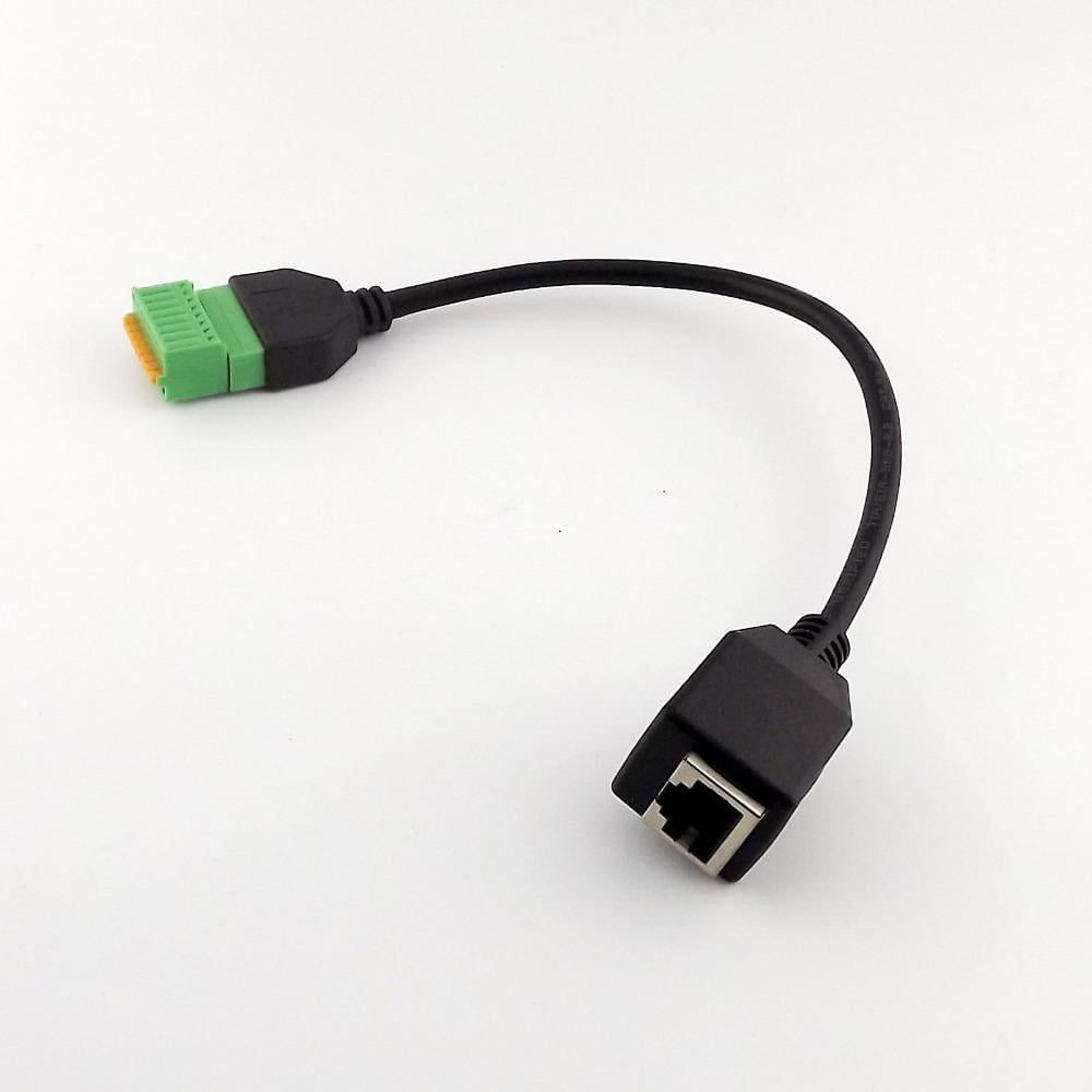 FOR 20pcs RJ45 Ethernet Female To 8 Pin AV Terminal Spring Solderless ...