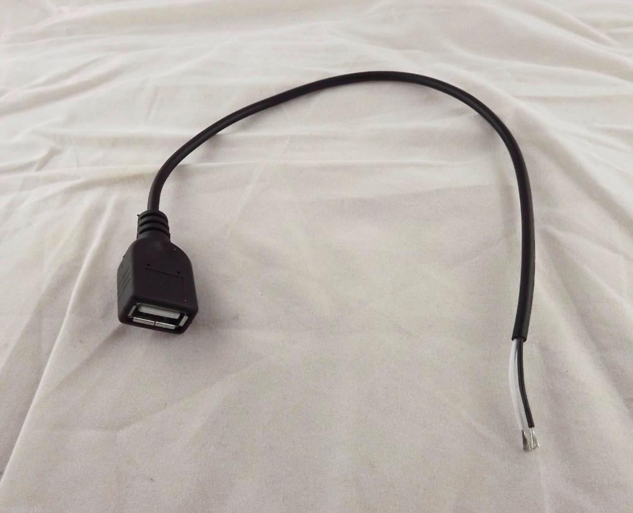 FOR 20pcs USB 2.0 A Female Jack 2 Pin 2 Wire Power Charge Cable Cord ...