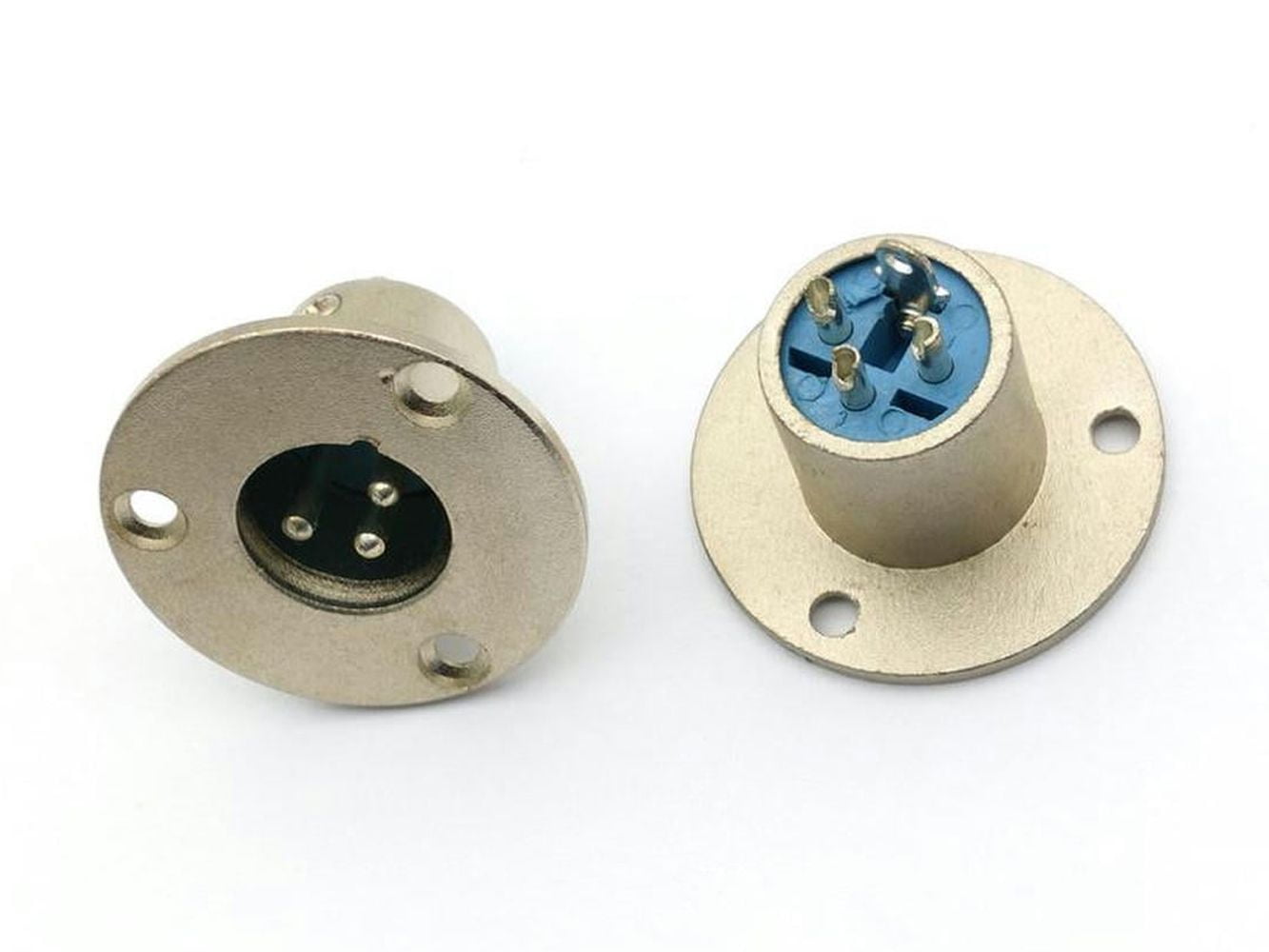 FOR 20pcs metal XLR 3-Pin Male Mounted Socket panel Connector FOR DMX ...