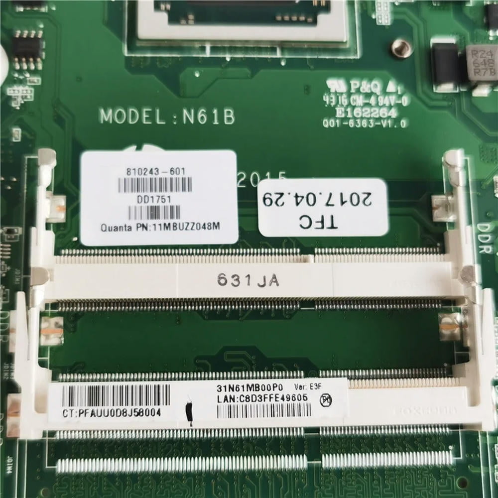 FOR 23-Q Motherboard DAN61BMB6E0 810243-601 810243-001 A10-8700P CPU ...