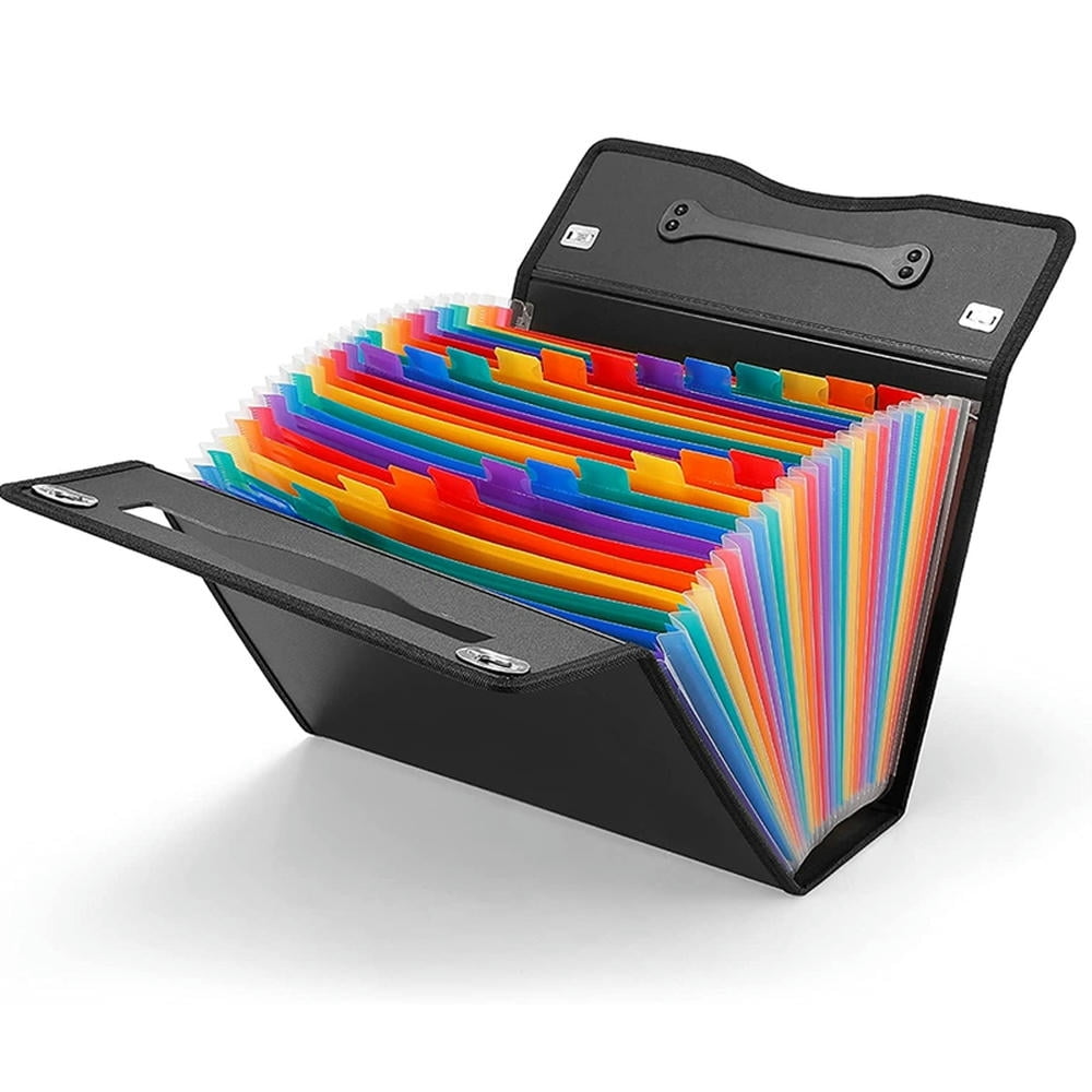 FOR 24 Pockets Expanding File Folder File Organizer,Plastic Paper ...