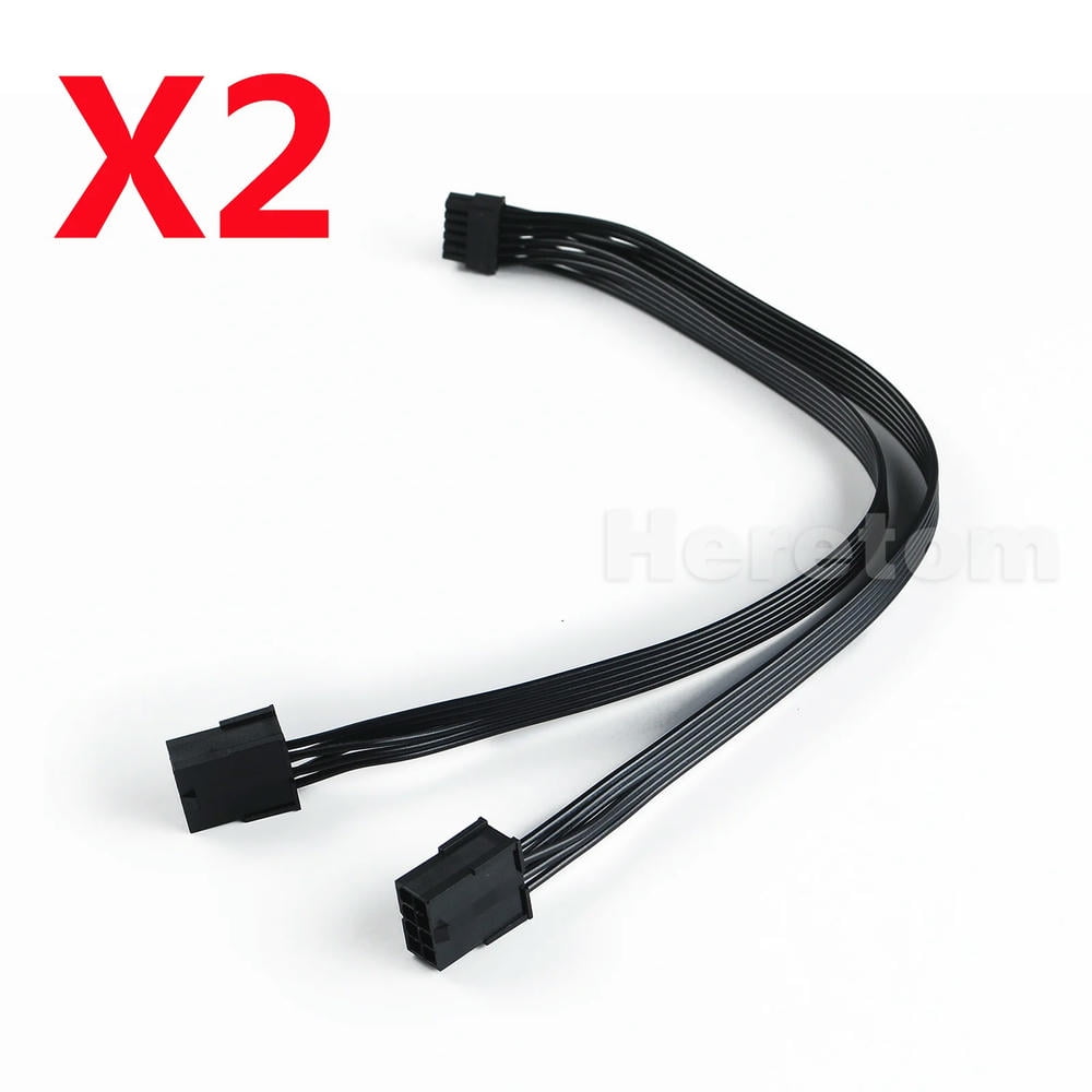 FOR 2PCS Dual PCIE 8Pin Female to Mini 12Pin Male GPU Power Adapter ...