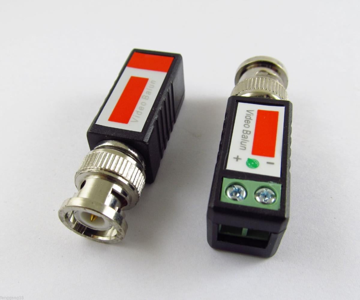 FOR 2Pair Coax CAT5 Camera CCTV Passive Video Balun to UTP Transceiver ...