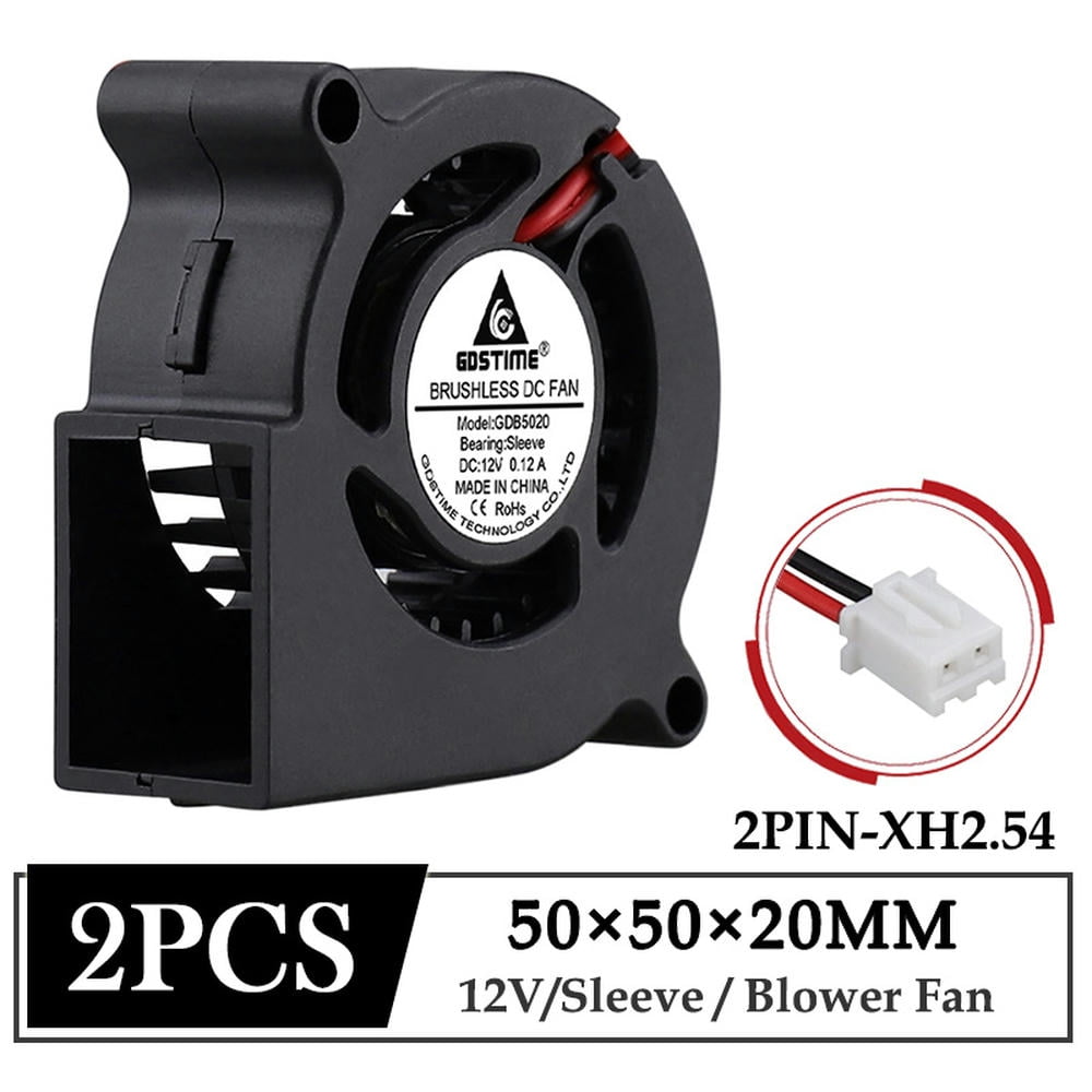 FOR 2Pcs 50mm Brushless DC Centrifugal Turbine Fan DC 12V Fan 5020 3D ...