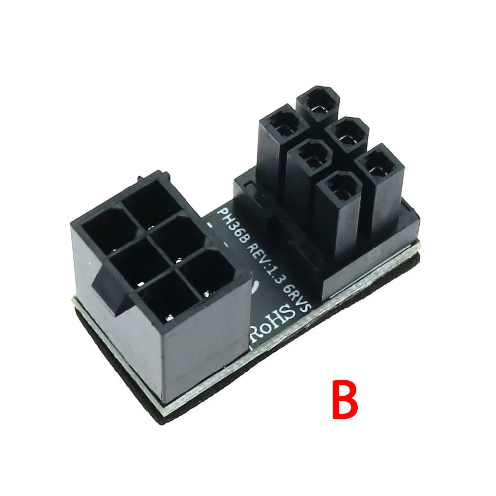 FOR 2Pcs 6pin 8pin Male 180 Degree Angled to 6pin 8Pin Female Power ...