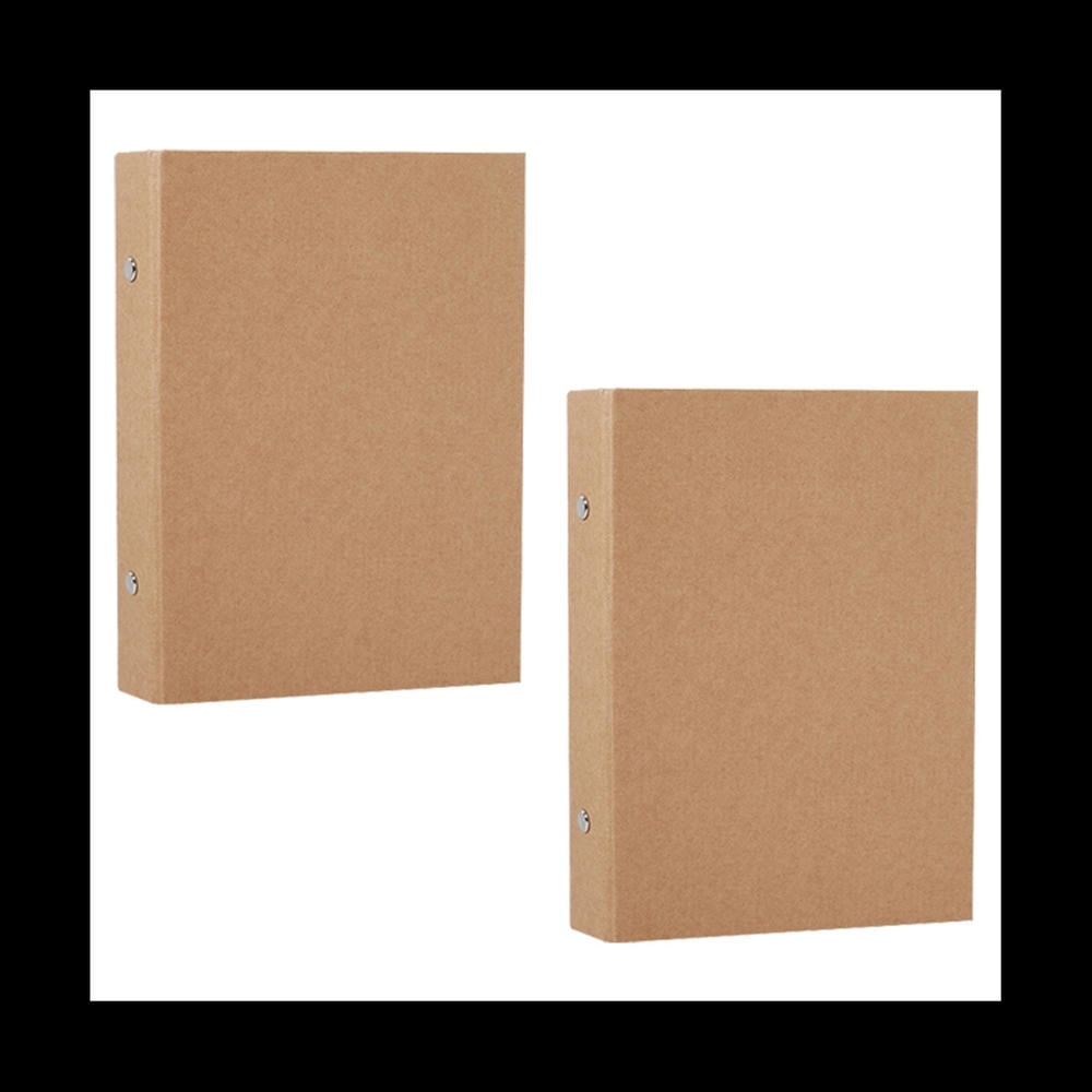 FOR 2Pcs A5 Refillable Ring Binder,A5 Kraft Paper Binder Tray with 2 ...