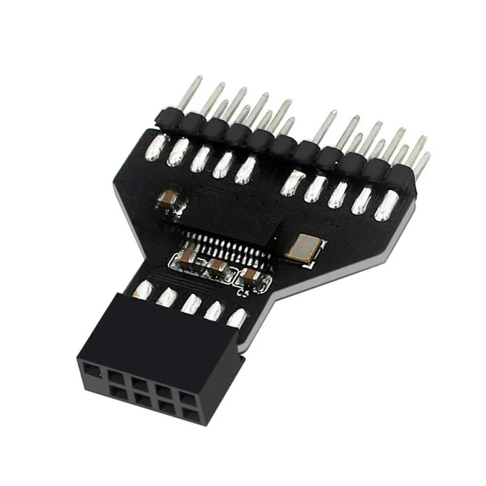 FOR 2Pcs/lot Motherboard USB2.0 9Pin Interface Header Splitter 1 to 2 ...