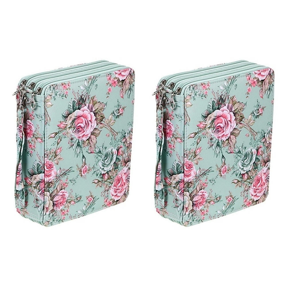 FOR 2X 120 Slots Colored Pencil Case With Compartments Pencil Holder ...