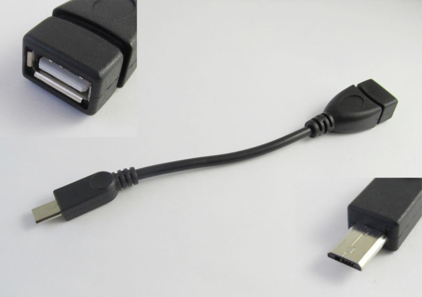 FOR 2pcs Micro 5 pin USB Male to USB Female Host Adapter Cable ...