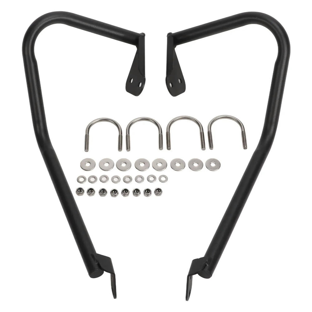 FOR 2pcs Motorcycle Engine Guard Black Iron Crash Bar Replacement for ...