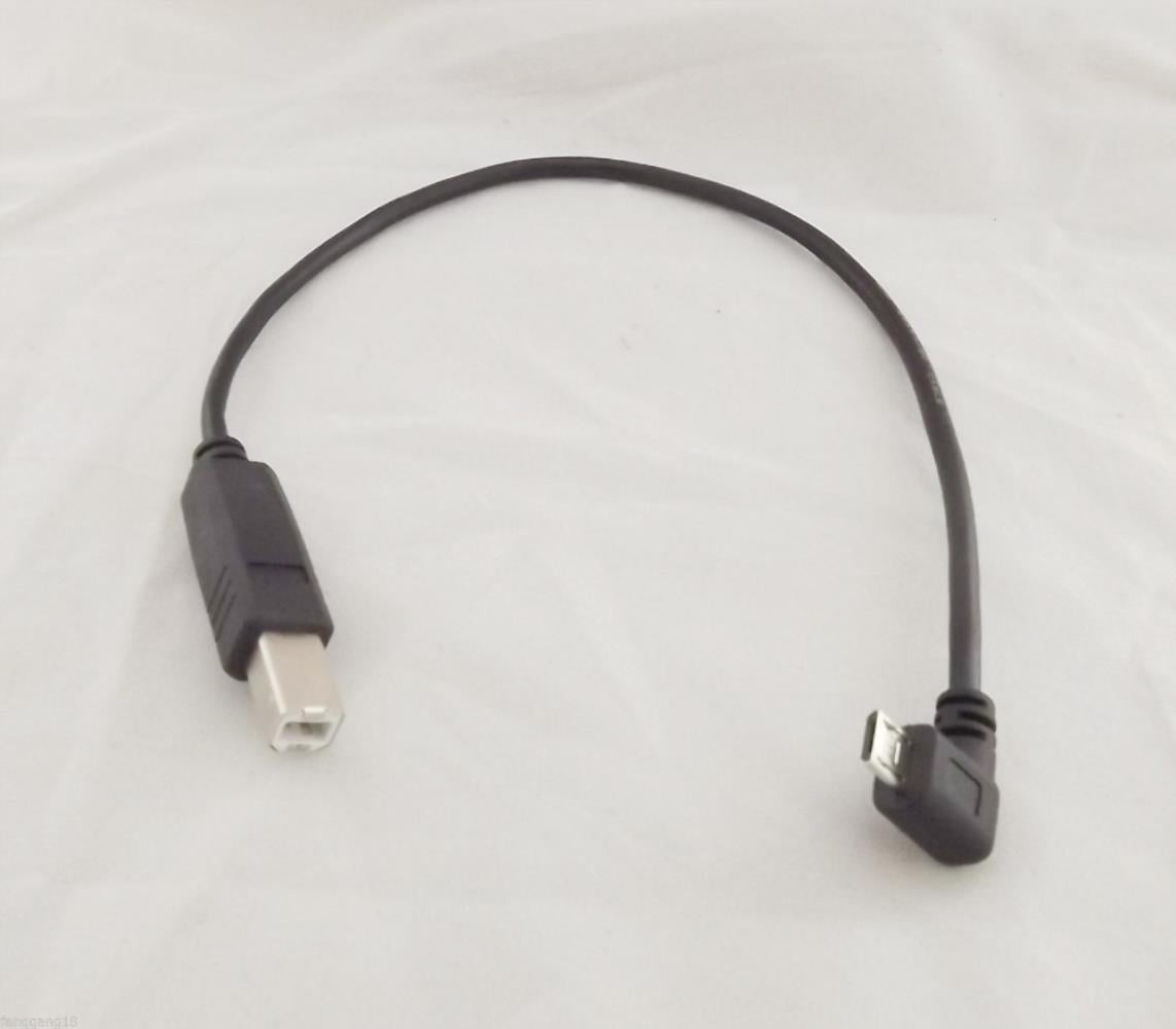 FOR 2pcs USB 2.0 B Male Plug To USB Micro 5 Pin Male Right Angled ...