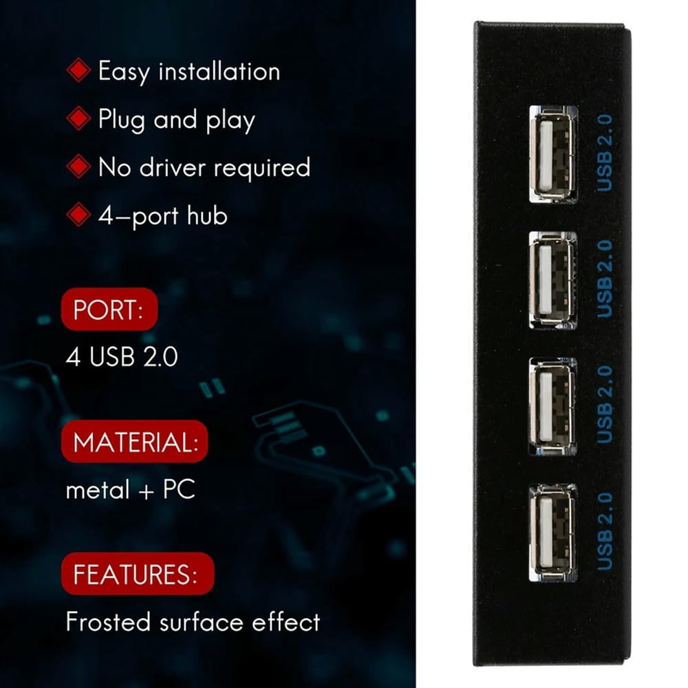 FOR 3.5 Inch Floppy Bay 4 Ports USB 2.0 Hub USB2.0 Front Panel ...
