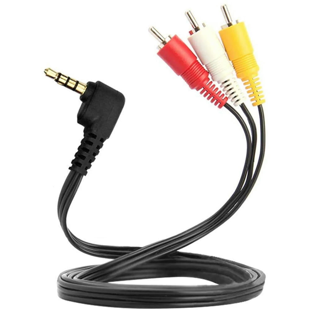 3.5 mm to RCA AV Camcorder Video Cable, 4Ft Male Male Plug Stereo Audio ...