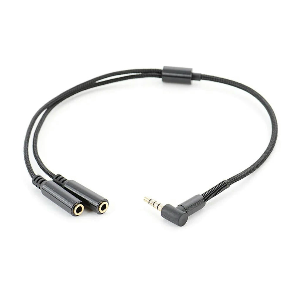 FOR 3.5mm Audio Stereo Y Splitter Cable 90 Degree Right Angle 3.5mm Male to 2 Female Jack ...