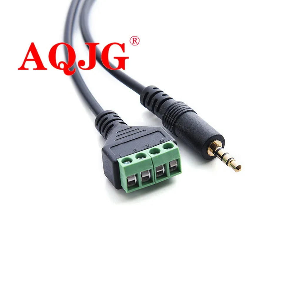 FOR 3.5mm TRRS Stereo 4 Pole Gold Plated Male Plug to 4Pin AV Screw ...