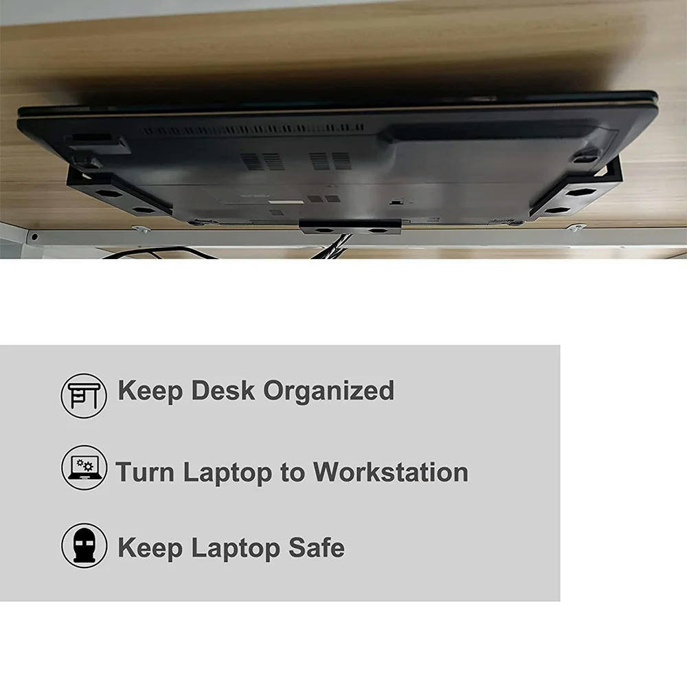 FOR 3 Pcs Metal Under Desk Laptop Holder Mount with Screw,Under Desk ...