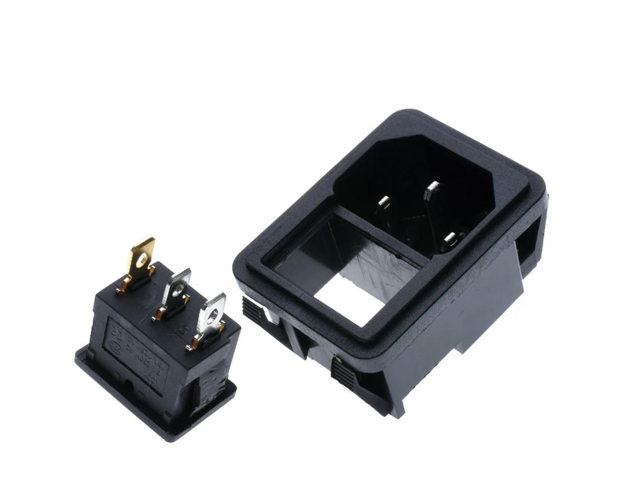 FOR 3 Pin Male Safe Power Red Led Switch Copper Inlet Connector 10A ...