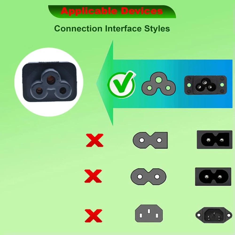 FOR 3 Prong Short Power Cord 1ft 5-15P Male to IEC 320 C5 Female Laptop ...