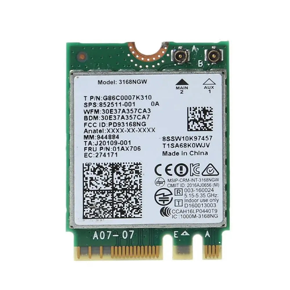 FOR 3168 AC 3168NGW M.2 802.11ac Wifi Card For Dual Band Adapter ...