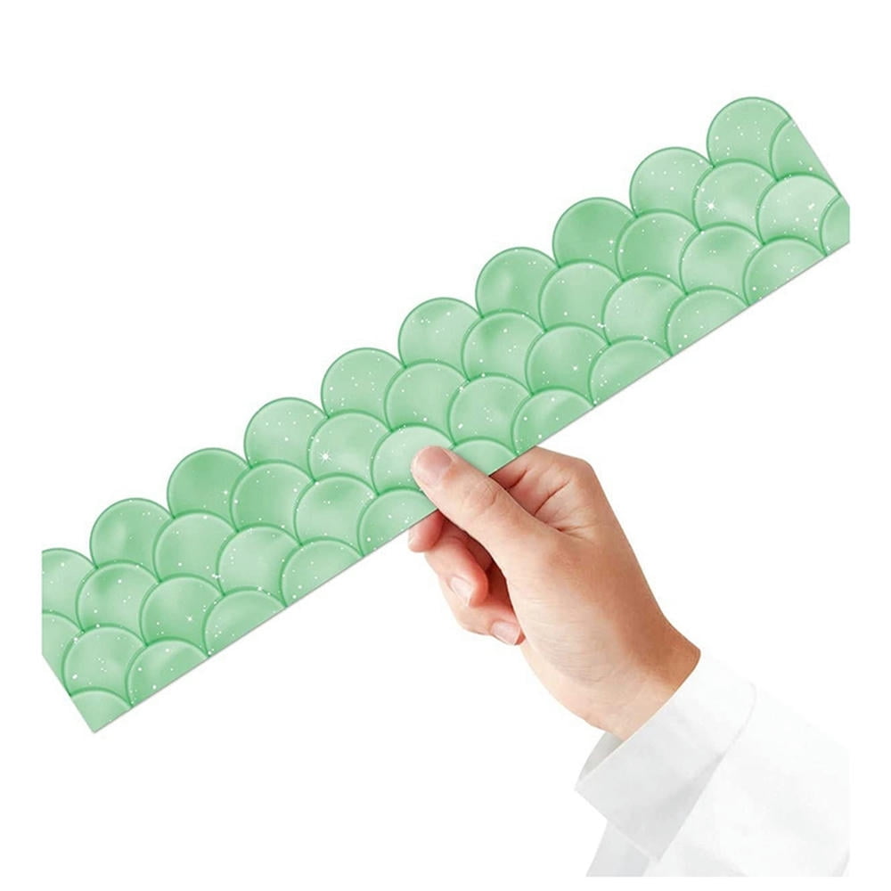 FOR 3X 20M Green Scallops Bulletin Board Borders Rainbow Straight ...