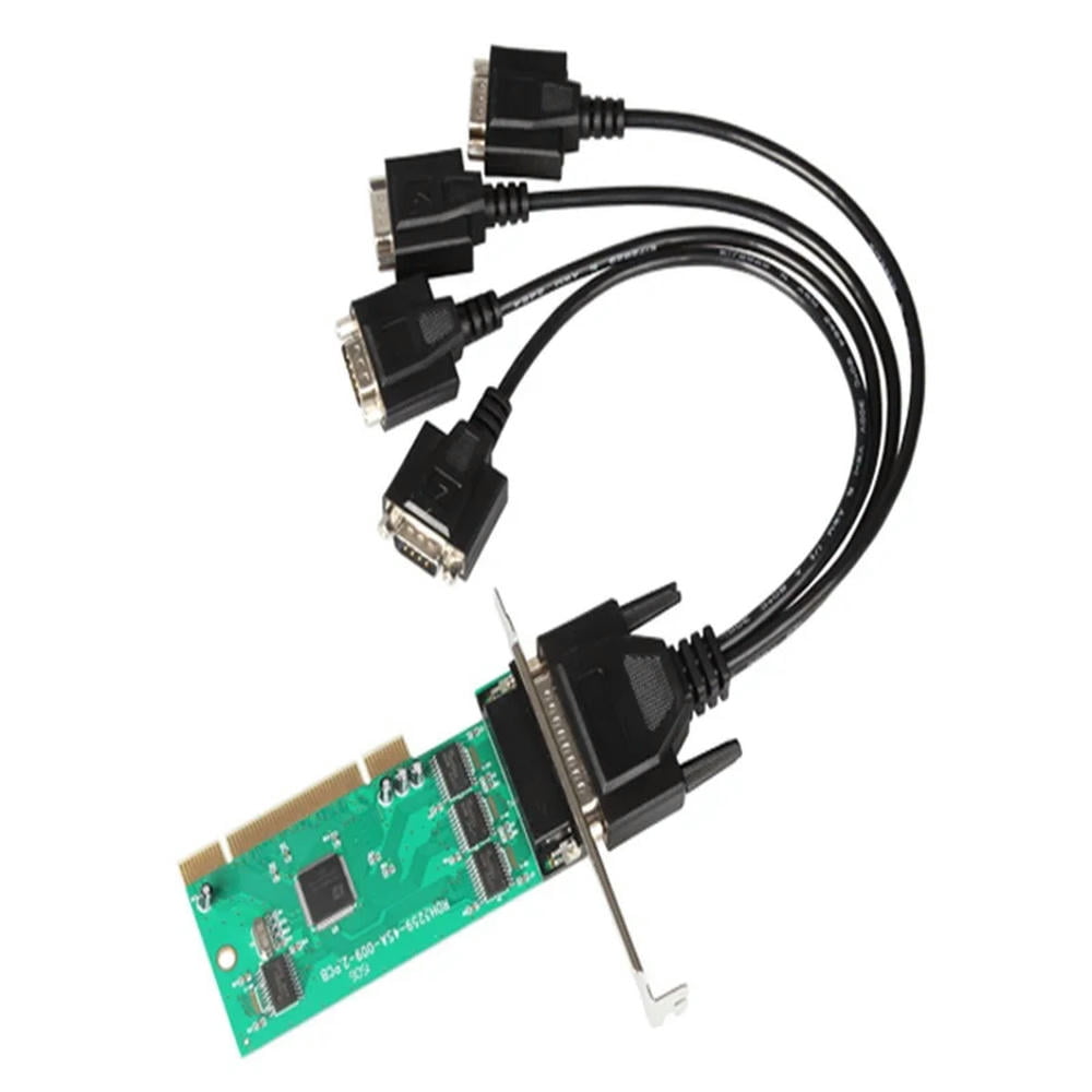FOR 4 DB-9 Serial (RS-232) Ports PCI Controller Card with Fan-out Cable ...