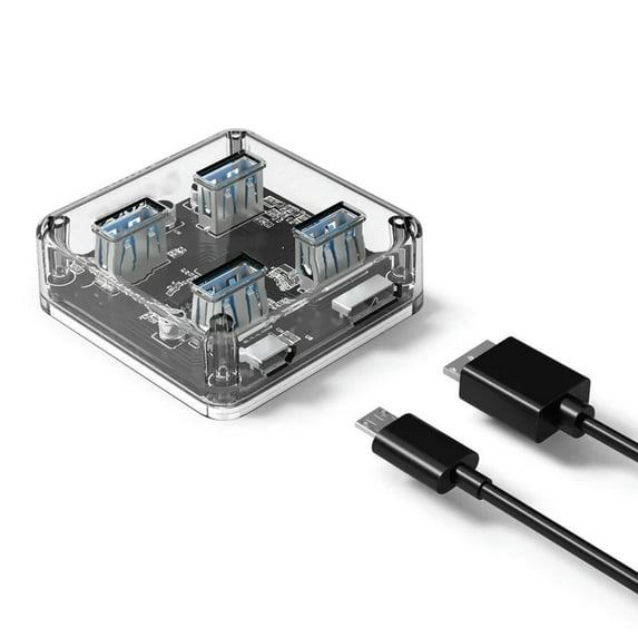 FOR 4 Ports Super Speed USB 3.0 HUB USB3.0 Transparent Desktop HUB ...