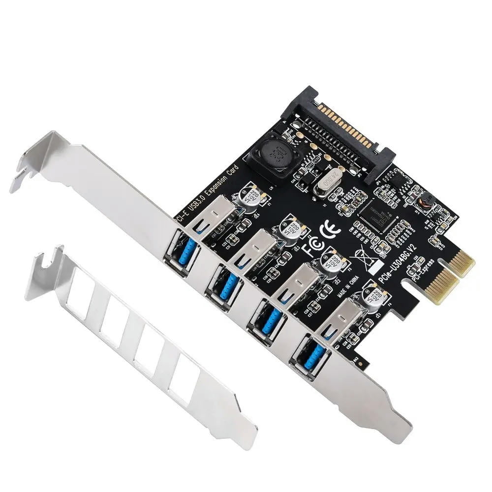 FOR 4 Ports USB 3.0 to PCI Express Expansion Card USB 3.0 PCI-e Controller Hub for Desktop PC ...