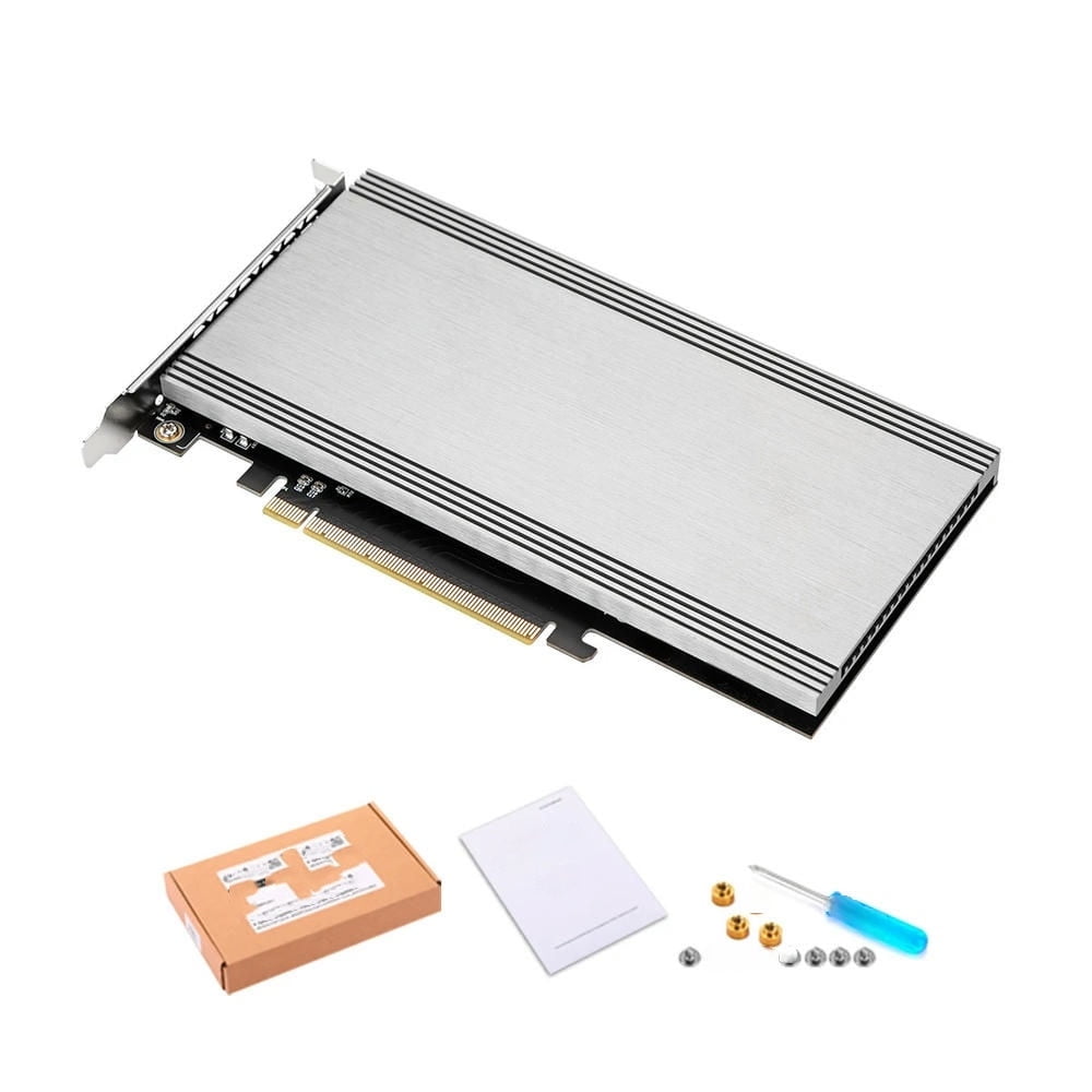 FOR 4 SSD M.2 X16 PCIe 3.0 X4 Expansion Card with Heatsink Supports 4 NVMe M.2 2280 Up to ...