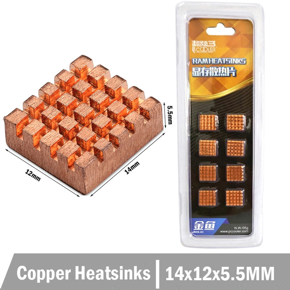 FOR 40Pcs/Lot RHS-03 Copper Heatsinks 14x12x5.5mm Graphics Memory ...