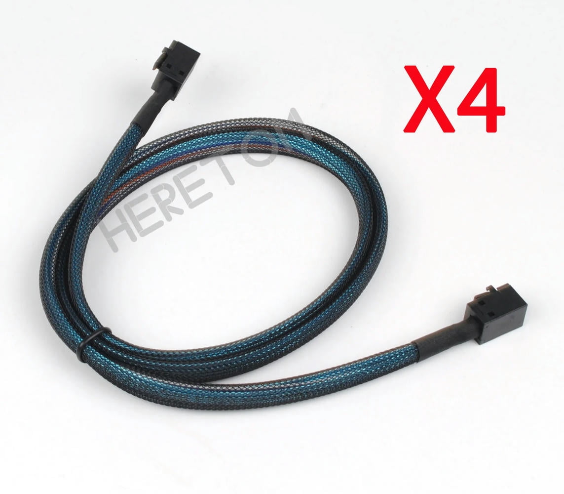 FOR 4Pcs MiniSAS HD SFF-8643 to 8643 Data Cable Internal SFF 8643 ...
