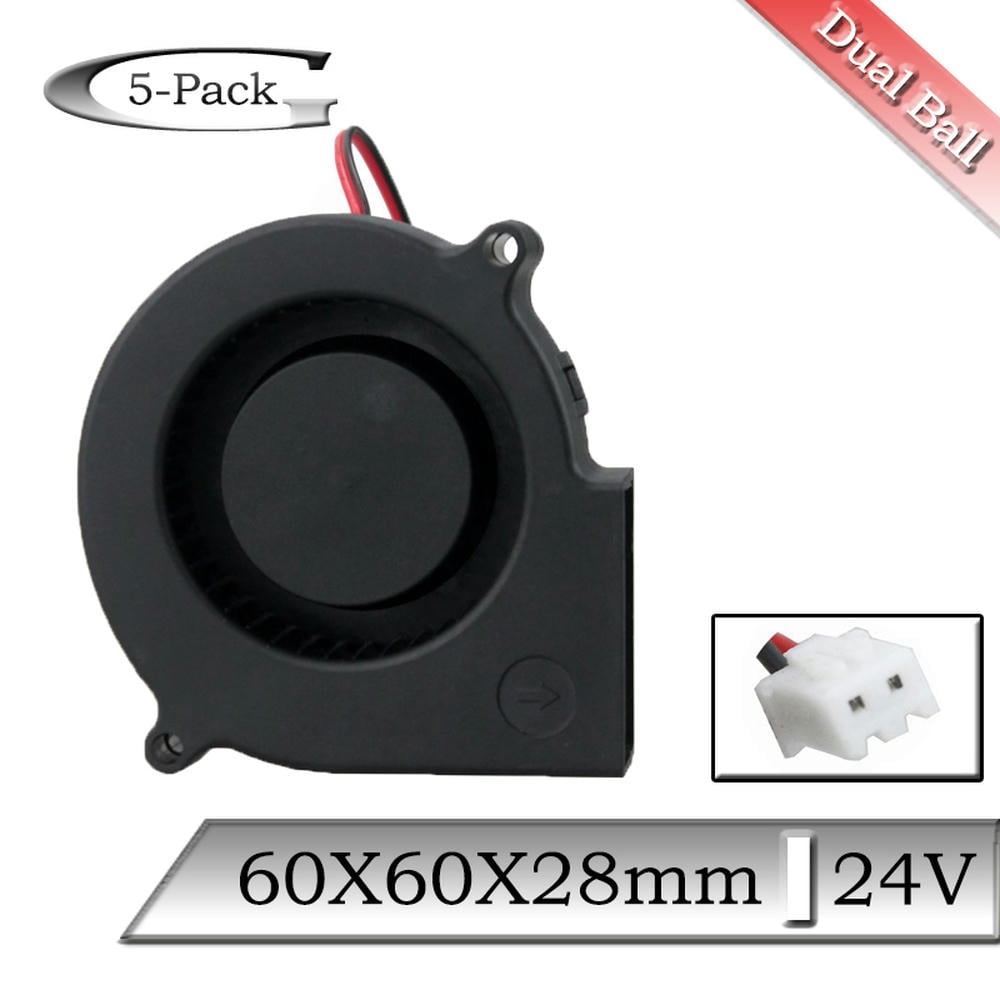 FOR 5 Pcs 24V 60mm 60mmx28mm Ball Bearing 2Pin Blower PC Cooler Blower ...