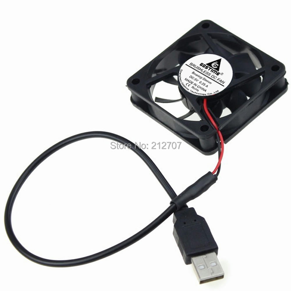 FOR 5 Pieces/lot 60mm 60x60x15mm DC 5V USB Power Brushless CPU Case ...
