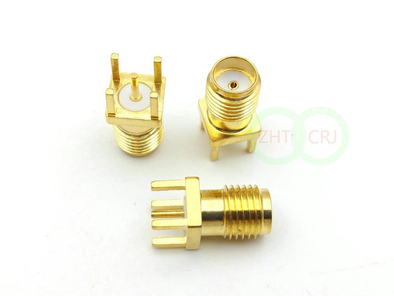 FOR 50 Pcs brass SMA female jack Panel Mount PCB Solder Connector ...