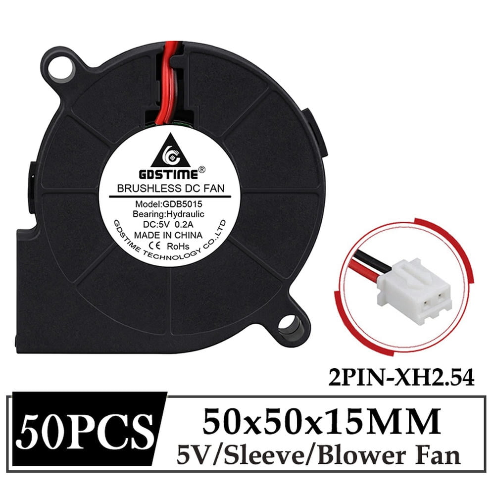 FOR 50 Pieces/lot DC 5V Radial Brushless Turbo Fan 5cm 5015 50x50x15mm ...