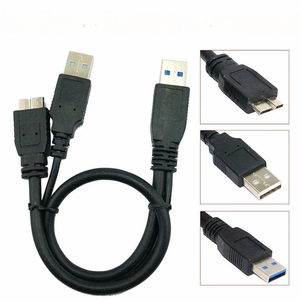 50CM USB 3.0 Dual Power Y Shape 2 X Type a to Micro B high speed upto 5 ...