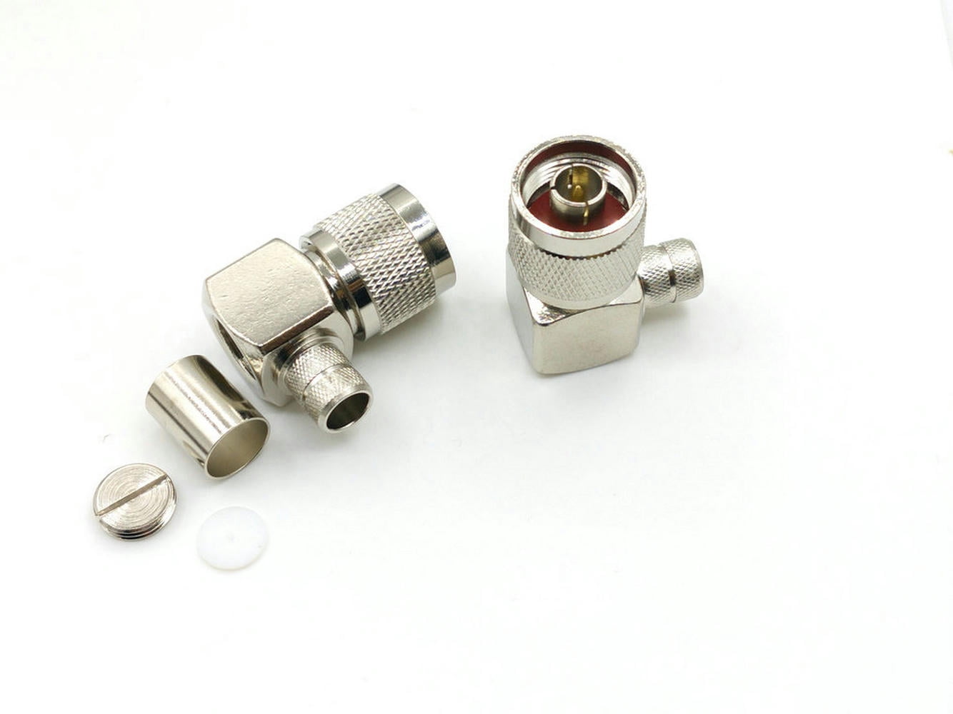 FOR 50PCS COPPER N Male Connector Right Angle RA Plug Sloder Crimp FOR ...
