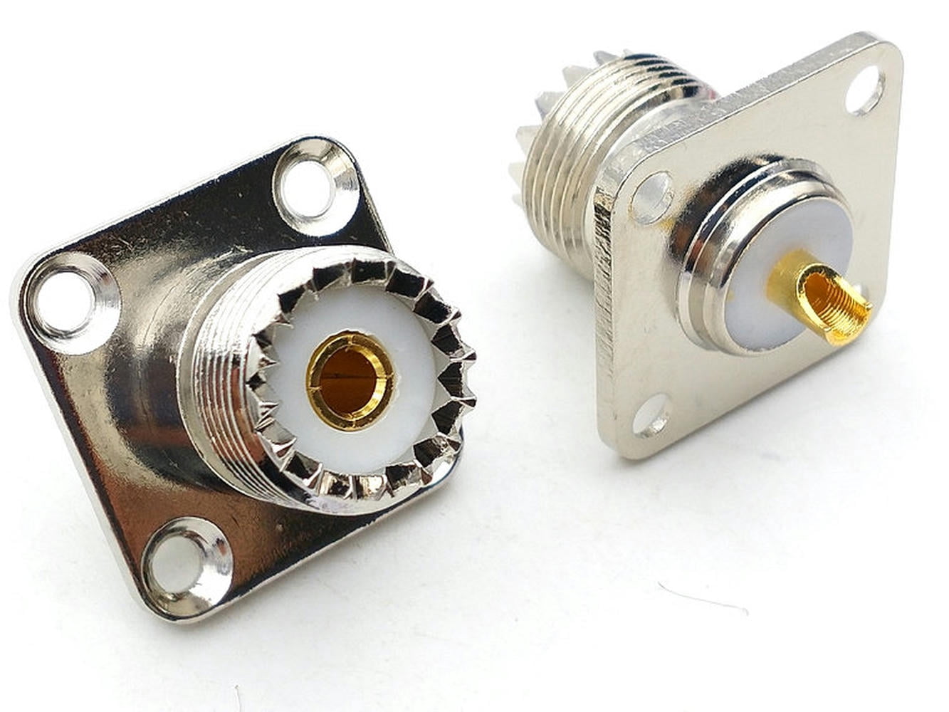 FOR 50pcs UHF brass UHF SO239 female solder Panel mount - Walmart.com