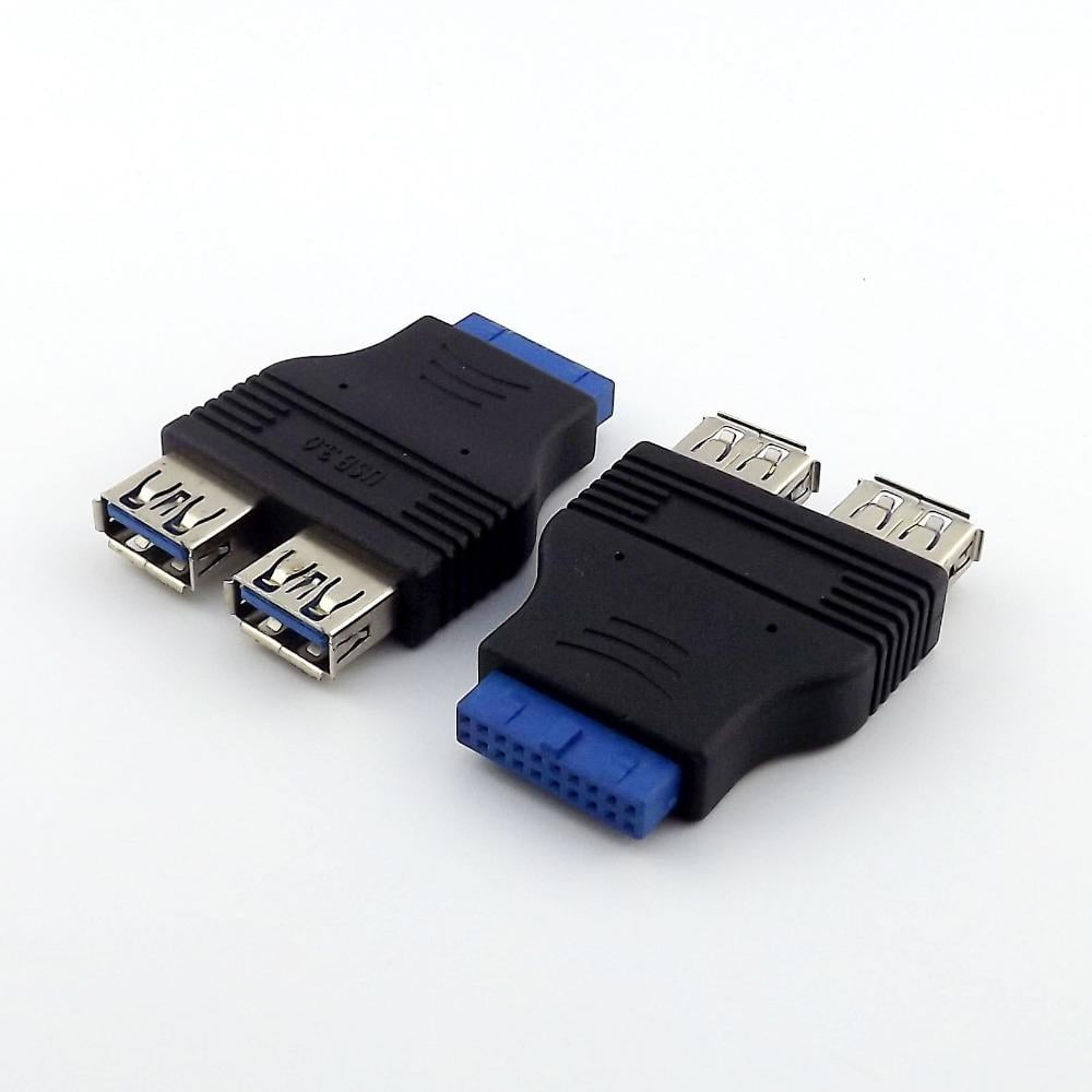 FOR 5Pcs 2 Ports USB 3.0 Type A Female Port HUB To Motherboard 20 Pin ...