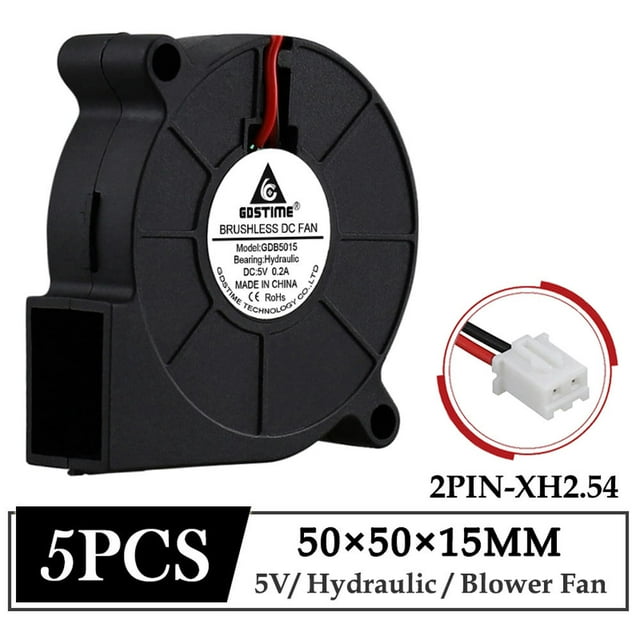 FOR 5Pcs DC 5V Fan 50MM Radial Brushless Blower Fan 50x15MM 5015 3D ...