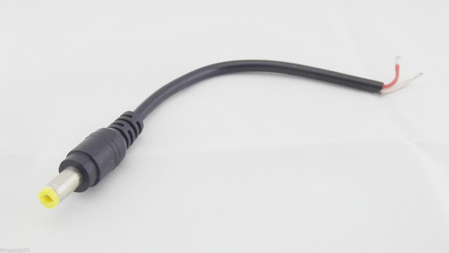 FOR 5pcs CCTV DC Power Plug Jack Connector 5.5 x 2.1mm Male Cord Cable ...