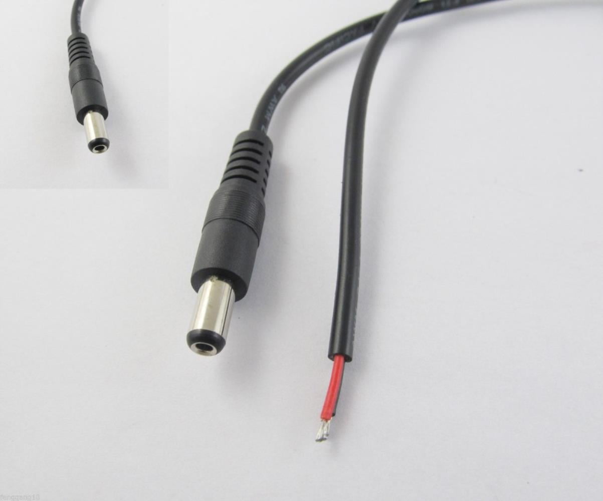 FOR 5pcs CCTV DC Power Plug Jack Connector 5.5x2.1mm Male Socket with ...
