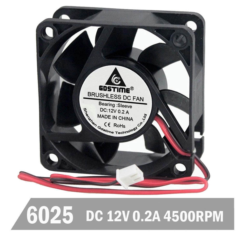 FOR 5pcs DC 12V 60mm 60x60x25mm 6025 2Pin 4500RPM PC CPU Case Cooler ...