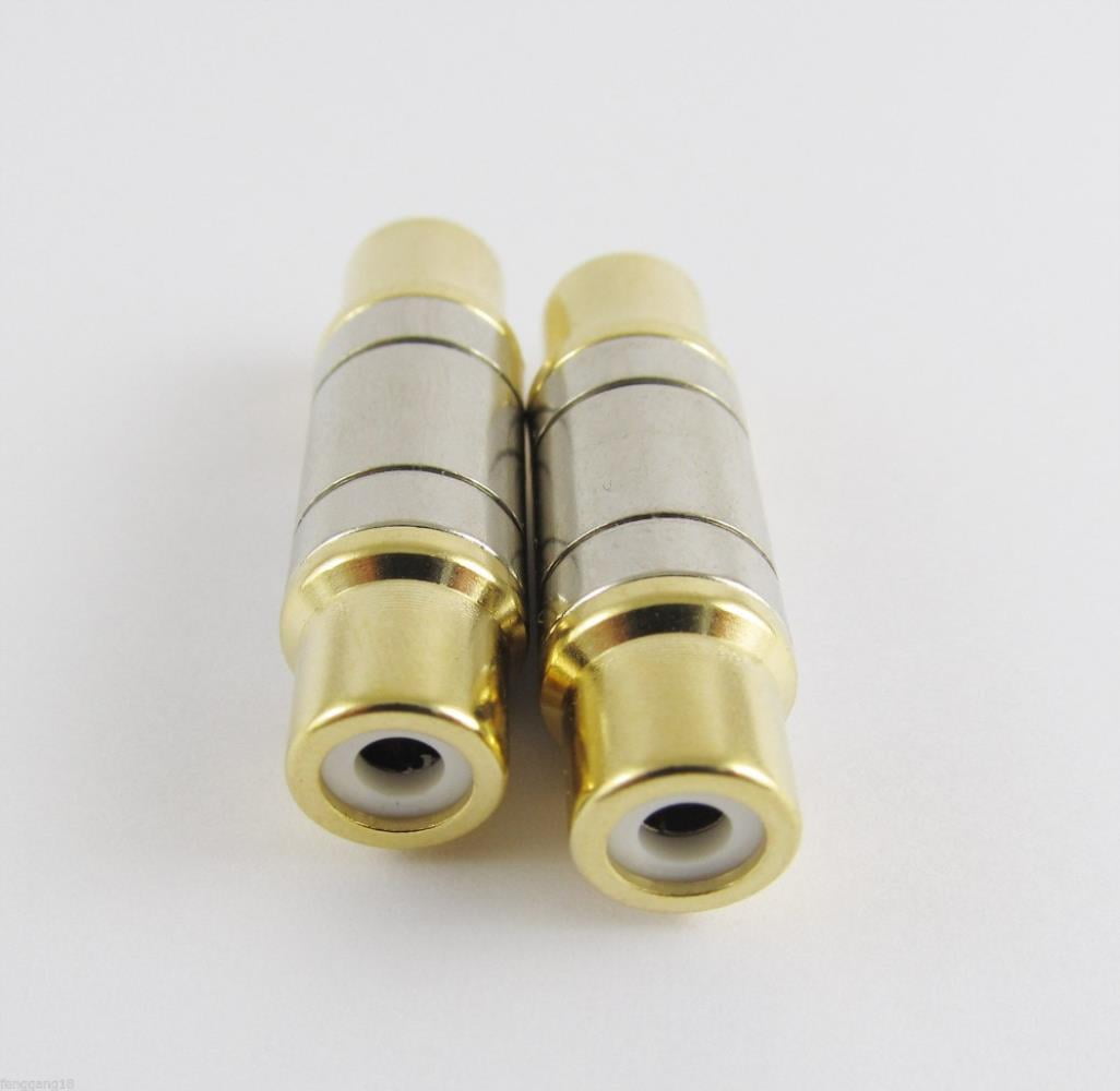 FOR 5pcs RCA Female Gold Plated AV Cable Joiner Coupler Component ...