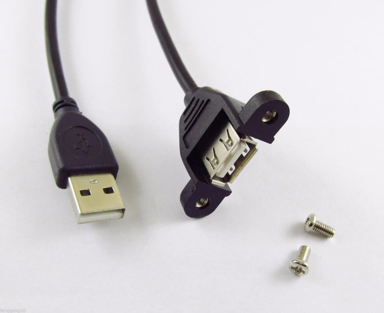FOR 5pcs USB 2.0 A Male To USB A Female Panel Mount Adapter Extend ...
