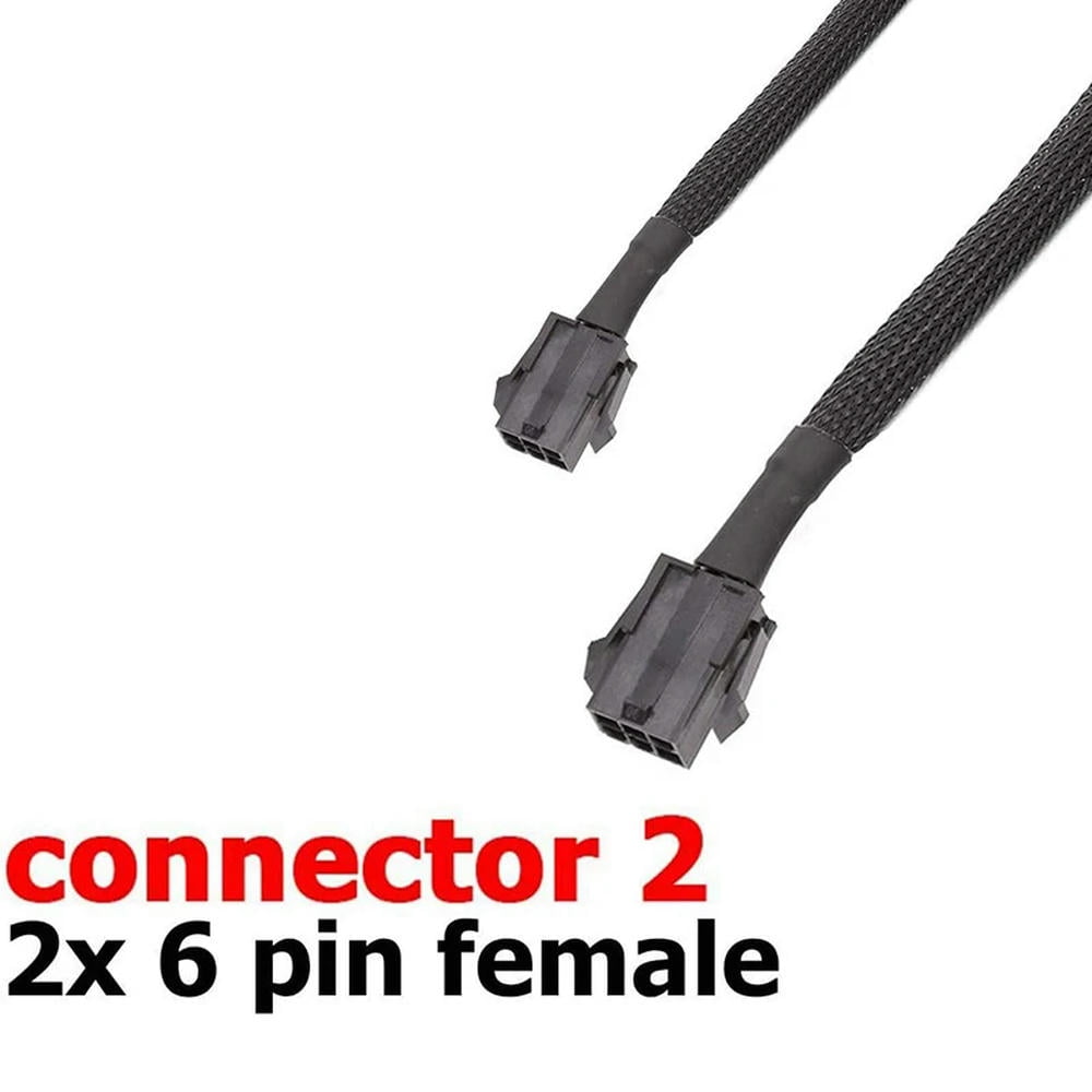 FOR 6 Pin Female To GPU 8 Pin Male GPU Power Adapter Cable Braided ...