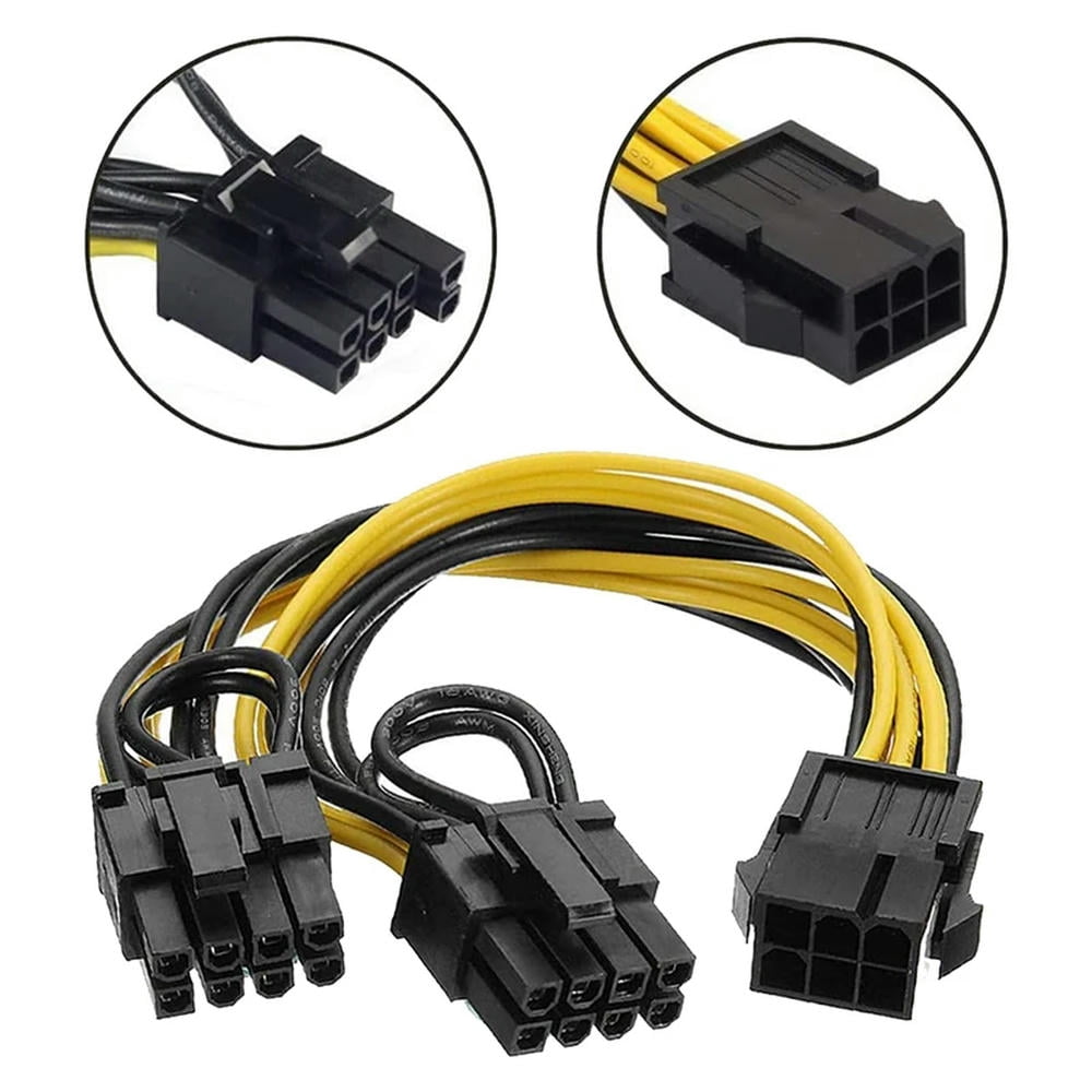 FOR 6 Pin To Dual Pcie 8 Pin Graphics Card PCI Express Power Adapter ...