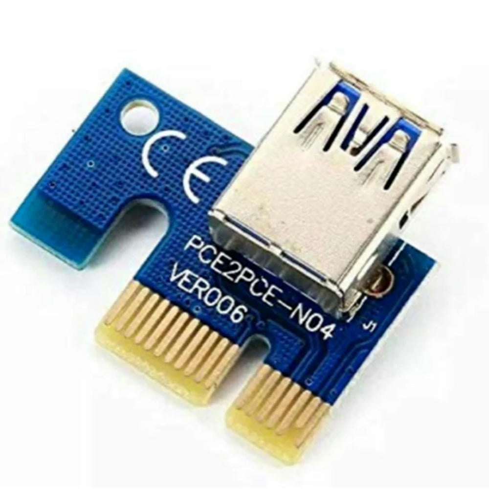 FOR 60Cm VER 008C Molex 6 Pin PCI Express PCIE PCI-E Riser Card 1X To 16X Extende USB3.0 Cable ...